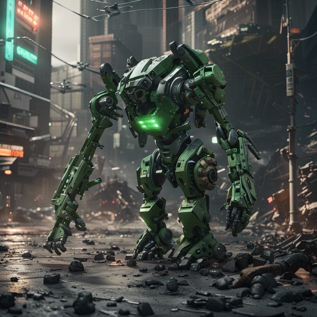 Green Mech - AI Generated Artwork - NightCafe Creator