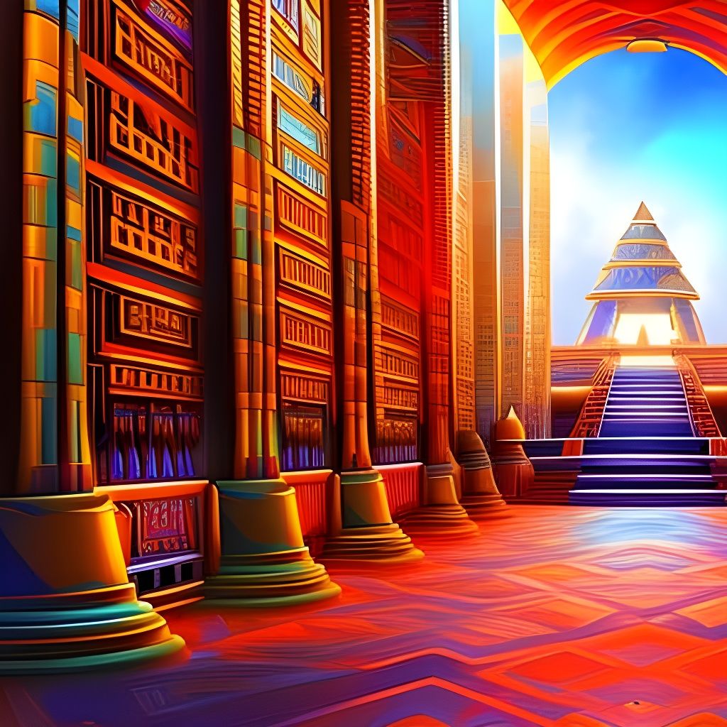 Geometric Temple 11 - AI Generated Artwork - NightCafe Creator