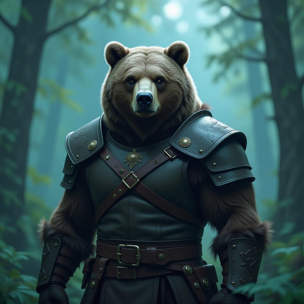 Werebear - Majestic Werebear in Mystical Forest Art