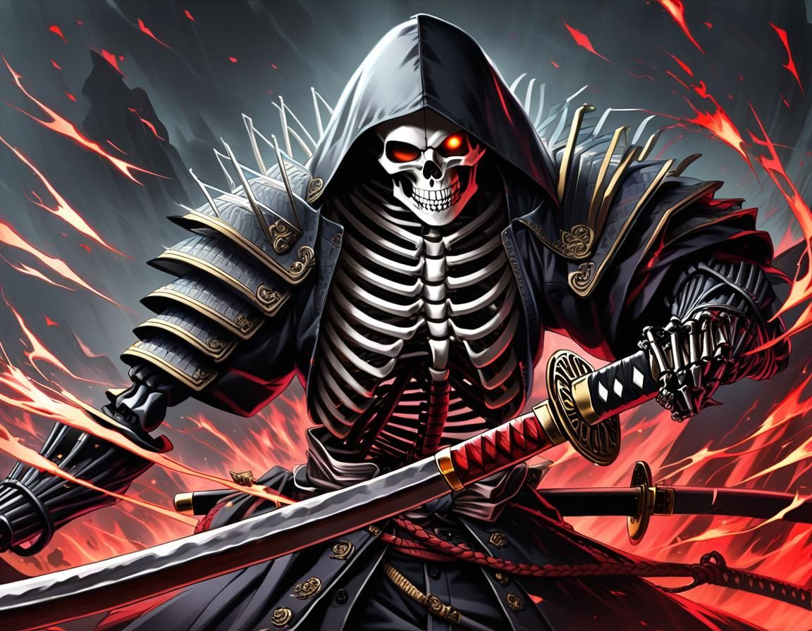 Skeleton Samurai (Lv 43) - AI Generated Artwork - NightCafe Creator