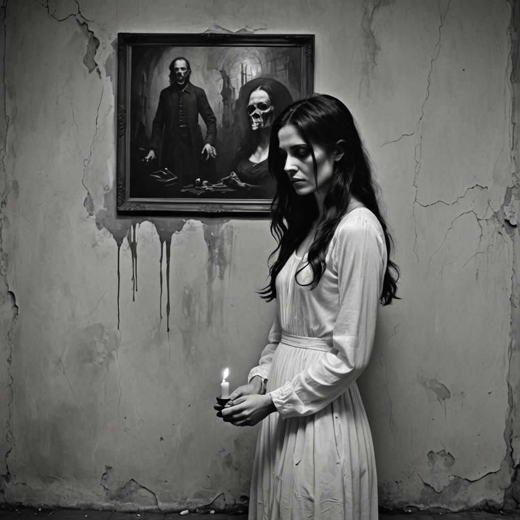 Haunted woman, creepy portraits - AI Generated Artwork - NightCafe Creator