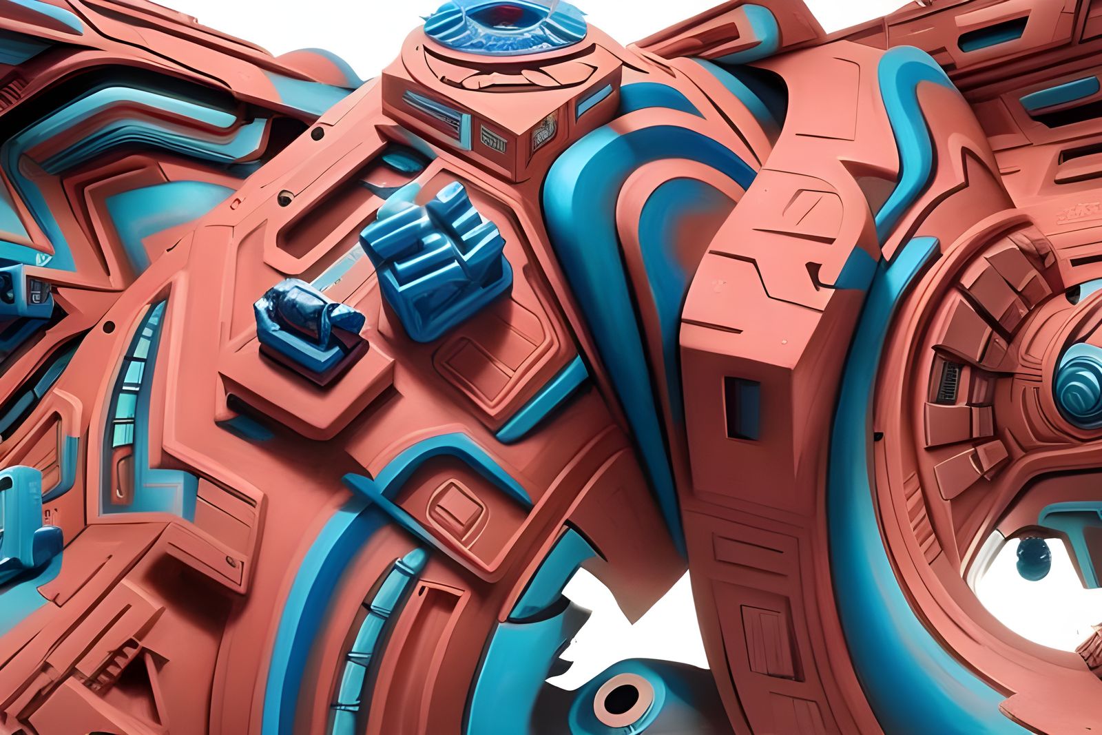 Abstract mech urban art 17apr23 - AI Generated Artwork - NightCafe Creator