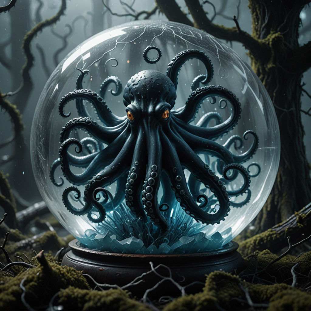 Dark Fantasy Christmas Tree Devastation in Crystal... - AI Art