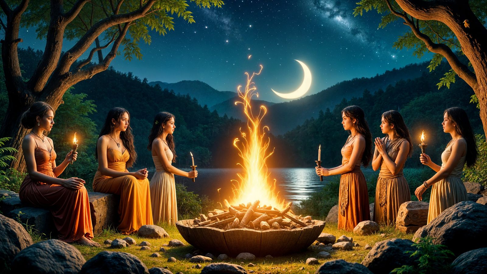 Amazon new year - Mythical Amazons Gather Around a Blazing ...