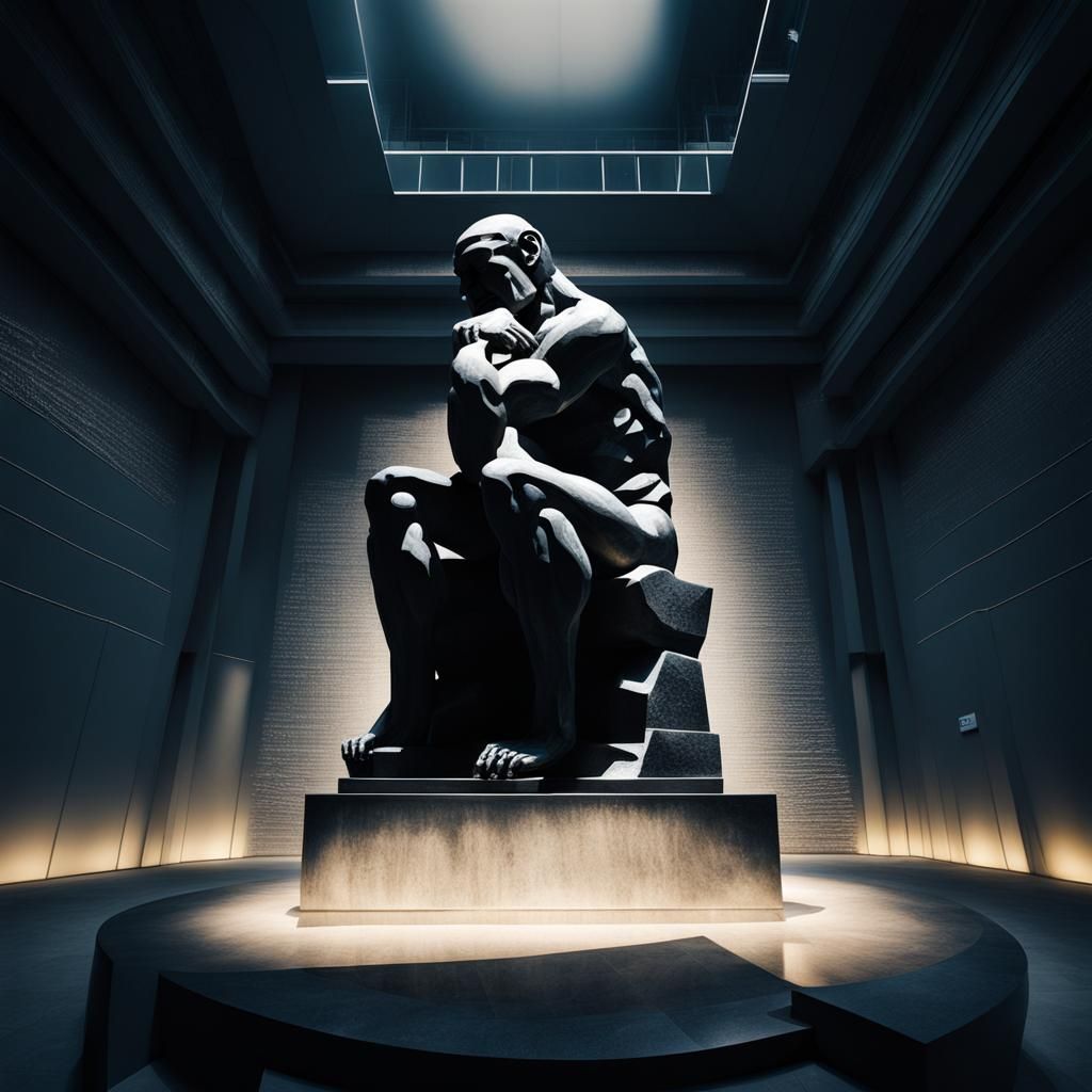 Alien art gallery: The Thinker - AI Generated Artwork - NightCafe Creator