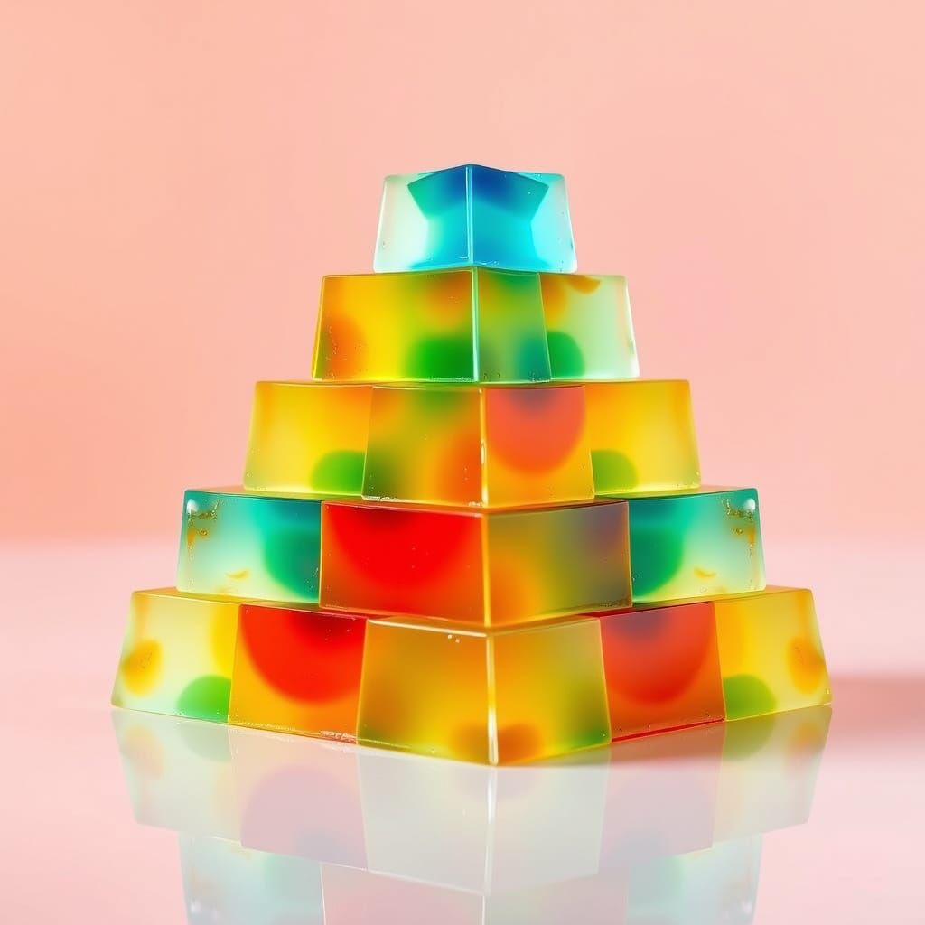 Jello Pyramid - Vibrant Jello Pyramid in Pastel Hues