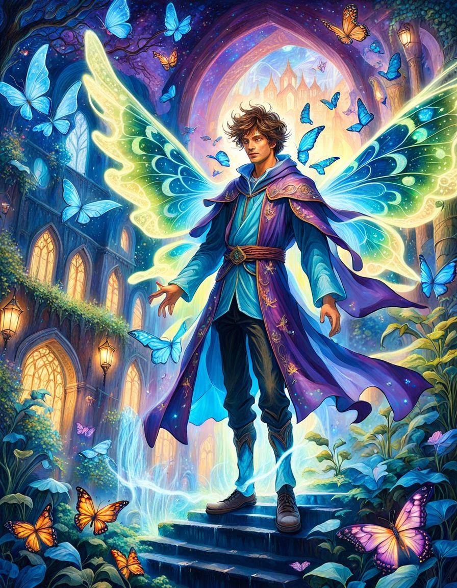 Enchanted Demon Adventurer Amidst a Whimsical Medi... - AI Art