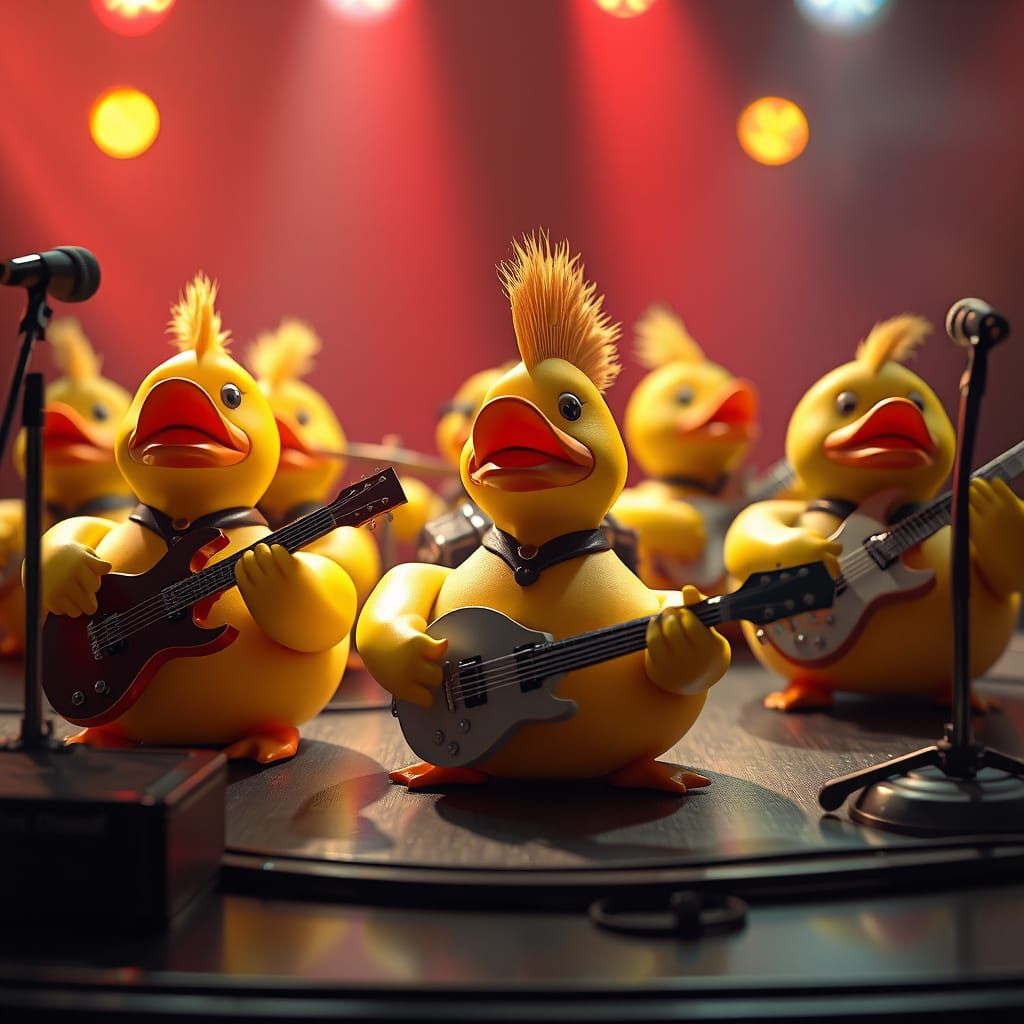 Rock Band Rubber Ducks - Rocking Rubber Duck Band in Epic Sc...