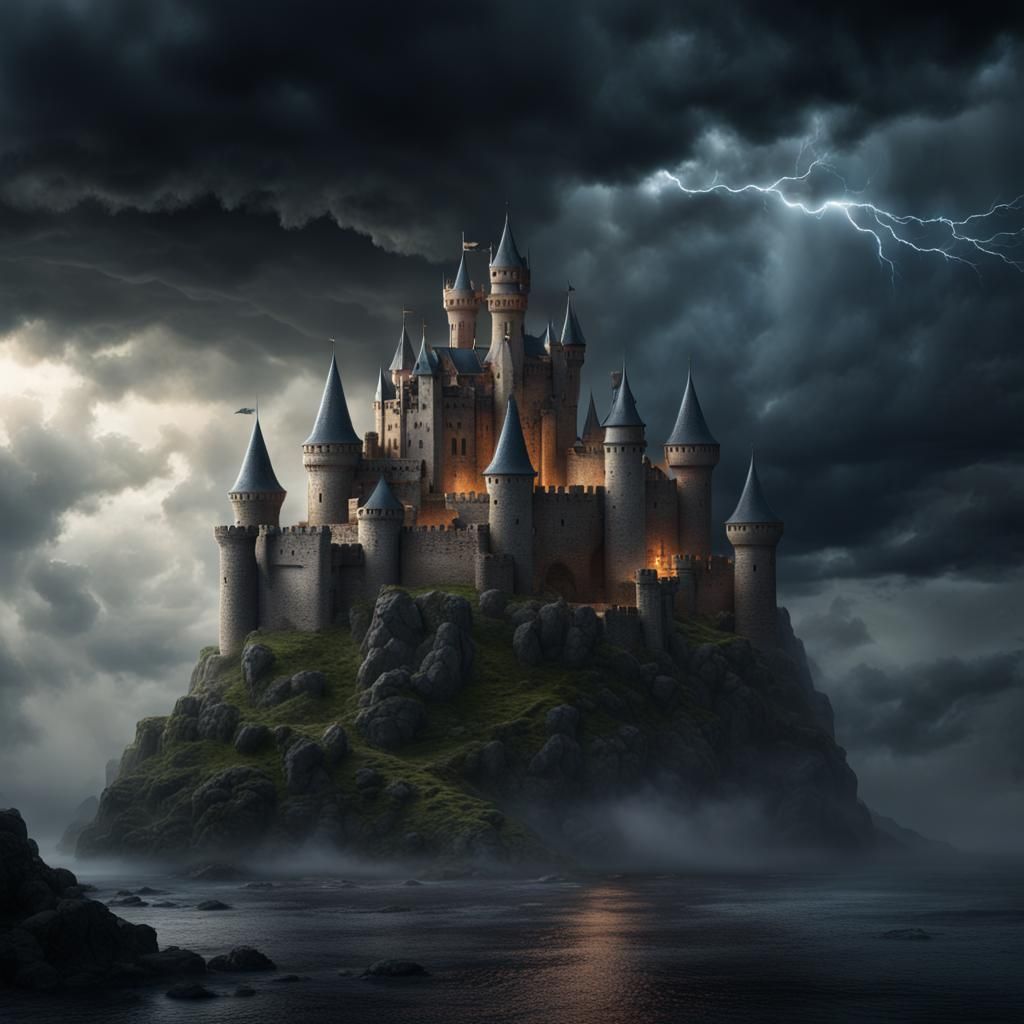stormy castle - AI Generated Artwork - NightCafe Creator
