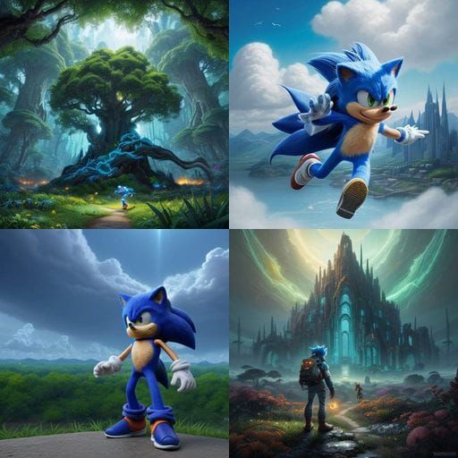 sonic the hedgehog waving - Sonic the Hedgehog in Vibrant Fa...