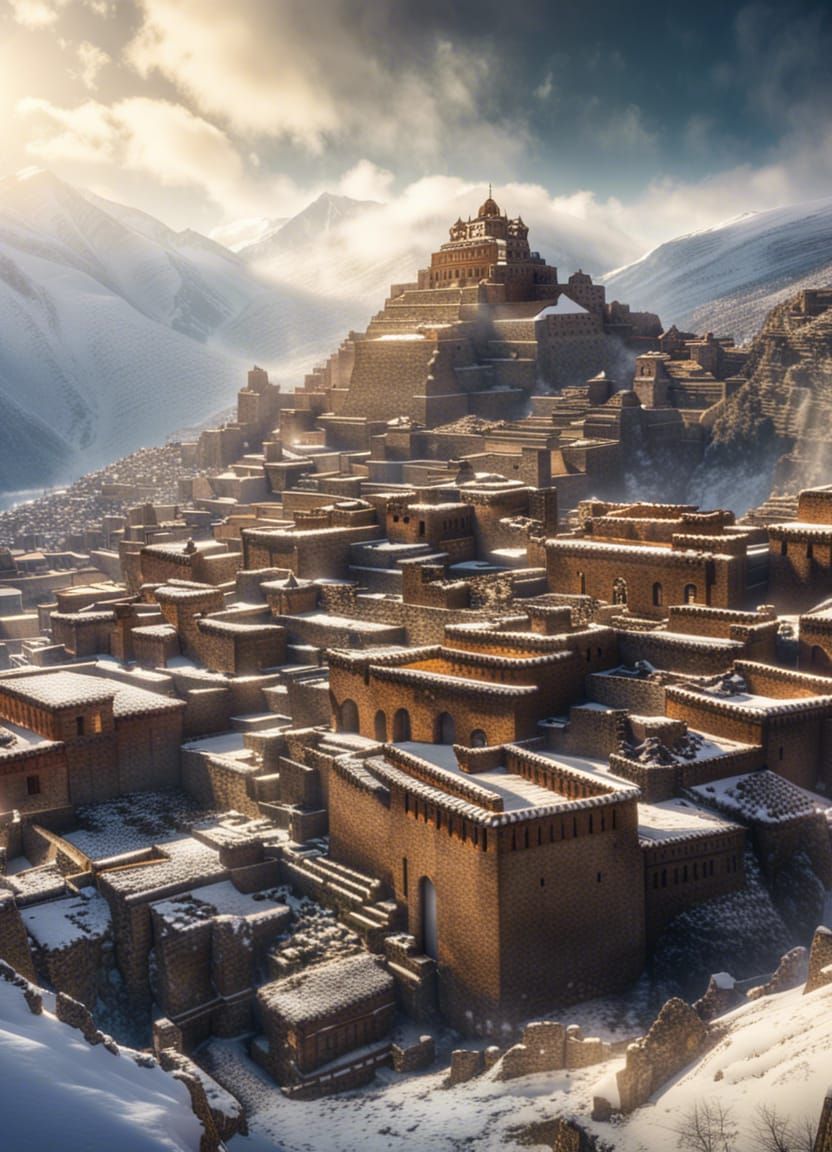 Inca City in the Clouds - AI Generated Artwork - NightCafe Creator