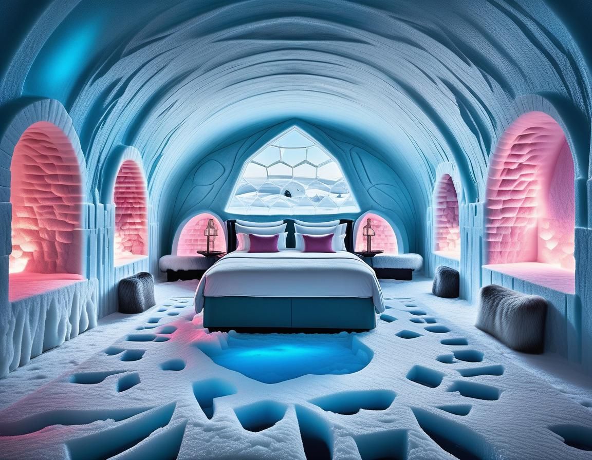 A Luxurious Room in an Ice Hotel - AI Generated Artwork - NightCafe Creator