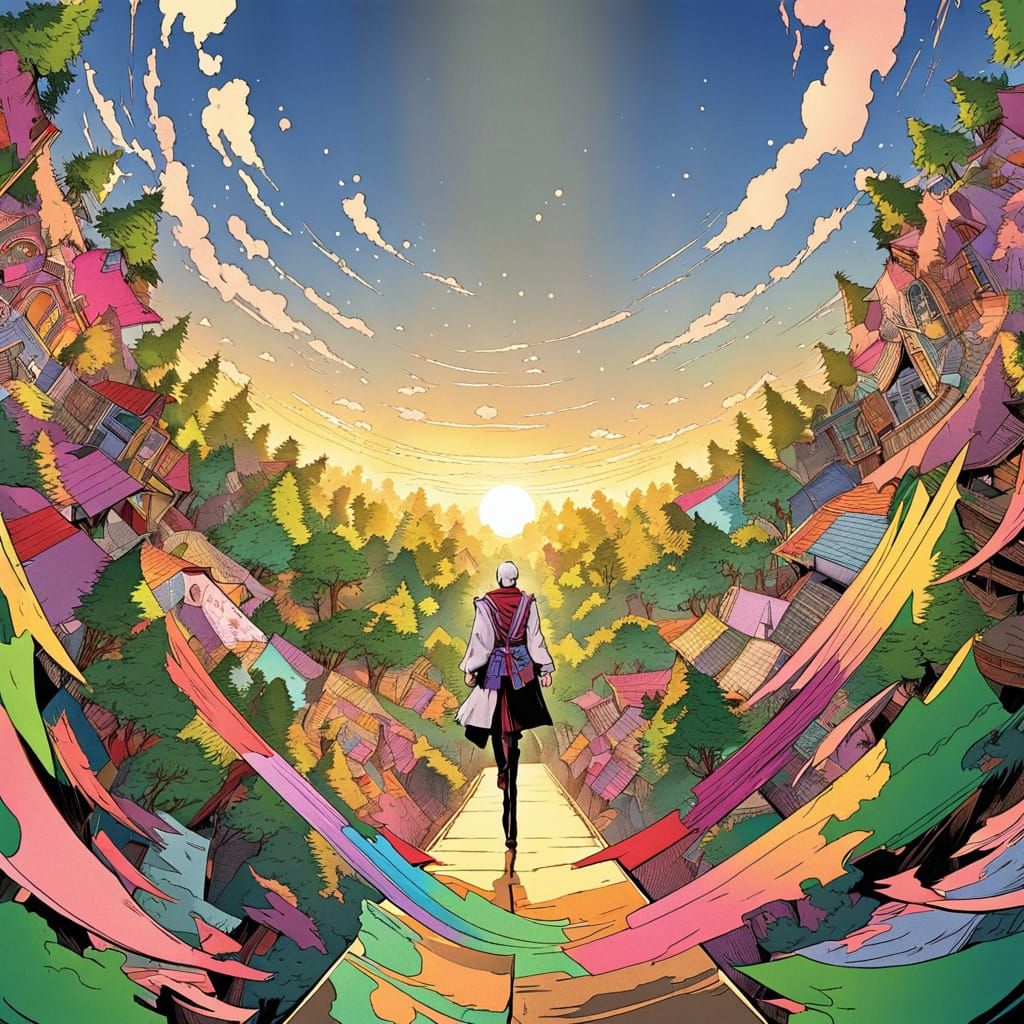 Optic City - Vibrant Anime Scene: Dende at Kami's Lookout