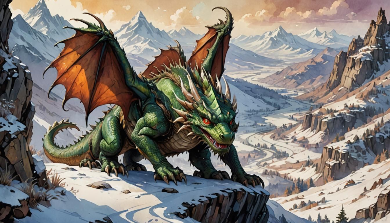 Prowling Winter Dragon - AI Generated Artwork - NightCafe Creator