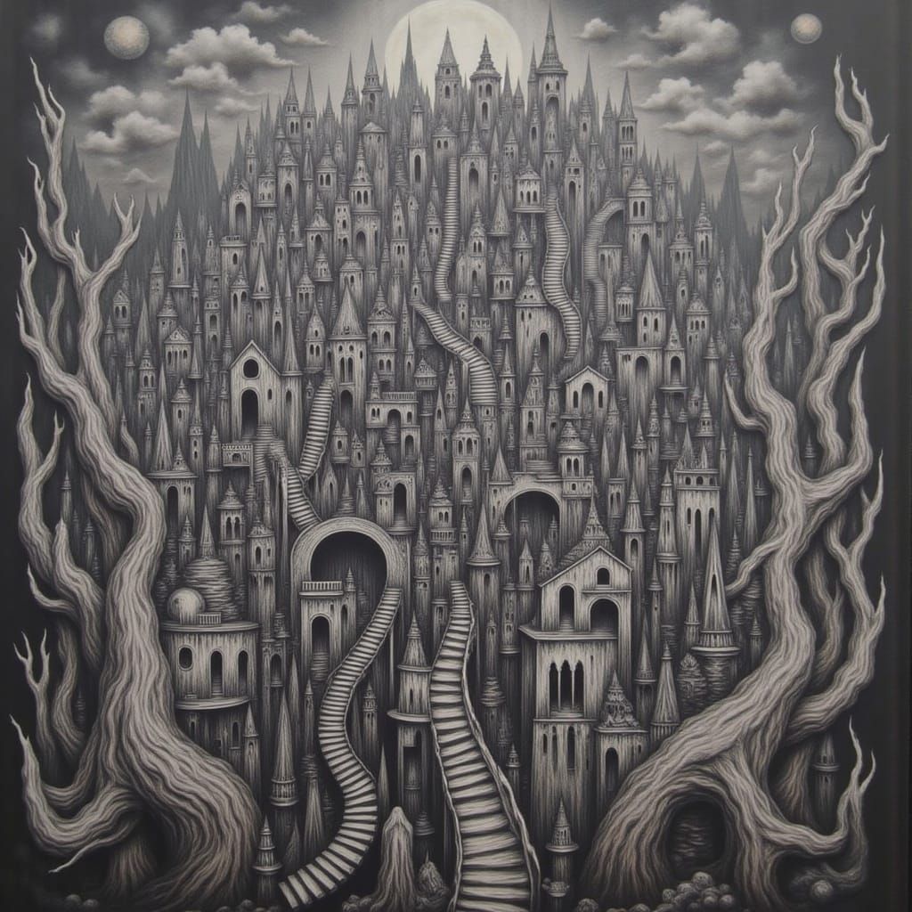 A densely built-up city has grown - A densely built-up city ...