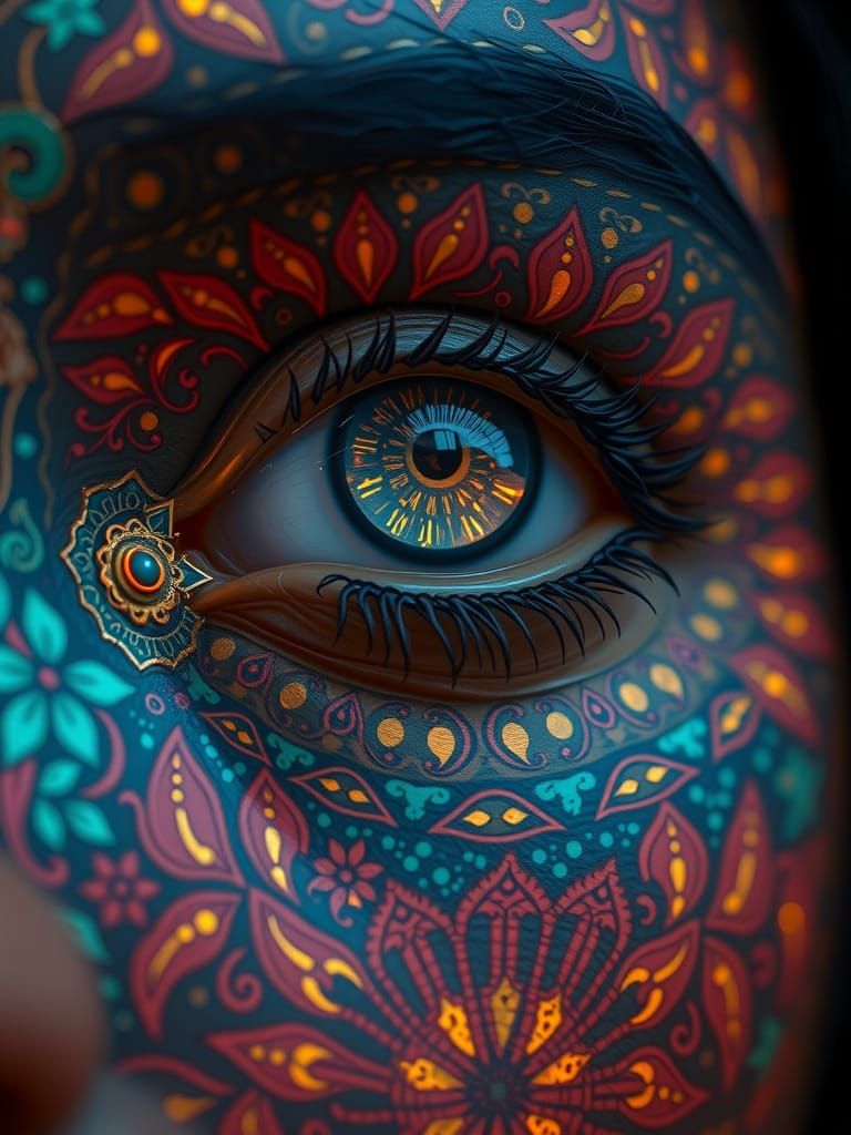 Magic Eye of Vishnu - Vibrant Third Eye of Vishnu in Iridesc...