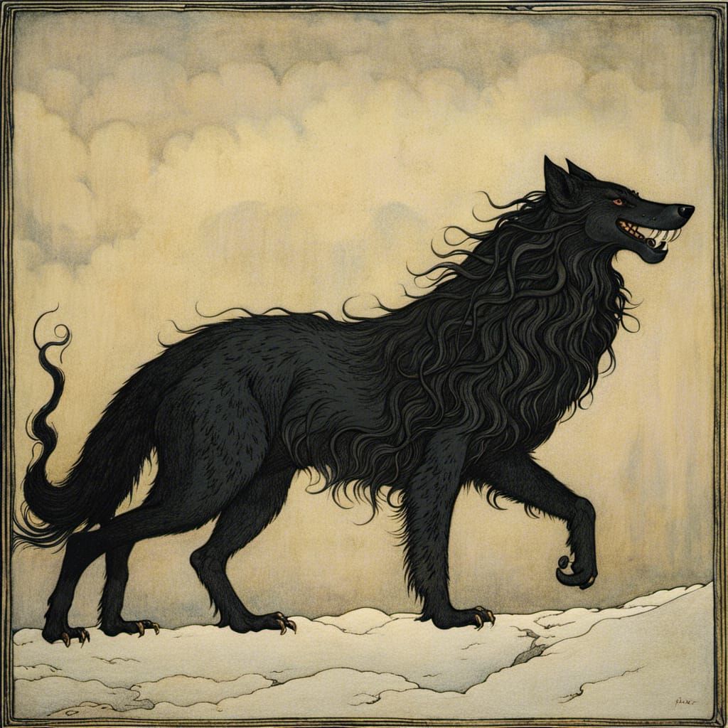 Black Fenrir - AI Generated Artwork - NightCafe Creator