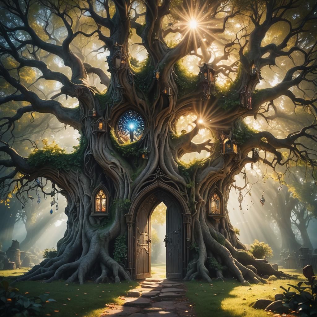 A Gothic Fantasy World Unveiled Through Crystal-Ad... - AI Art