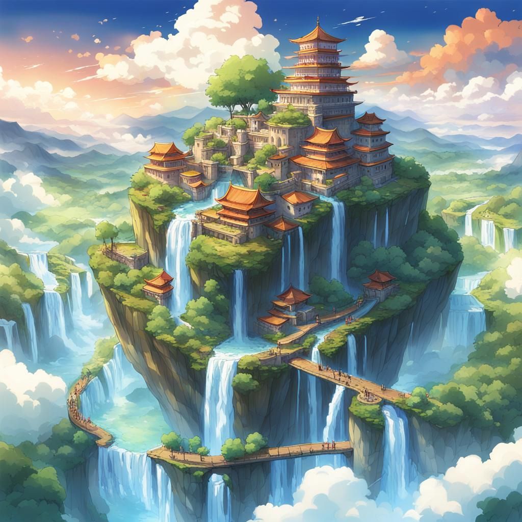 Heaven falls monastery - AI Generated Artwork - NightCafe Creator