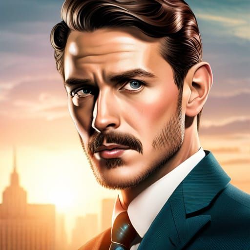 Dapper Mustached Gentleman - AI Generated Artwork - NightCafe Creator