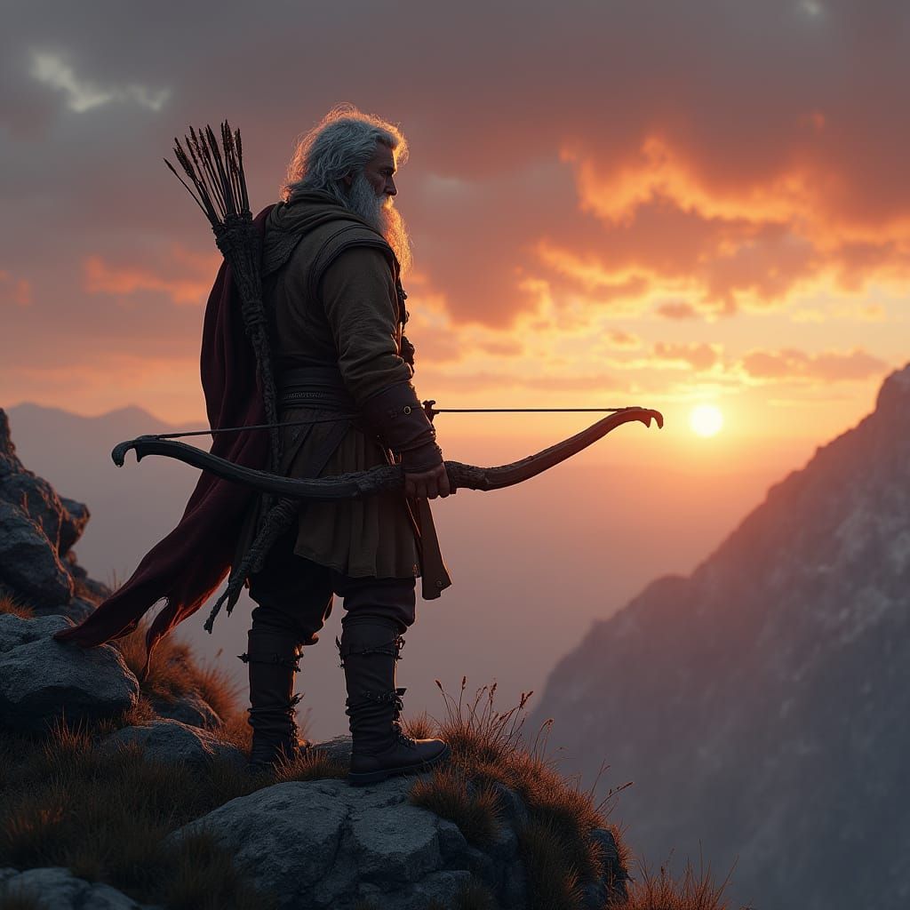 Majestic Hobbit Ranger Surveys the Hyperrealistic ... - AI Art