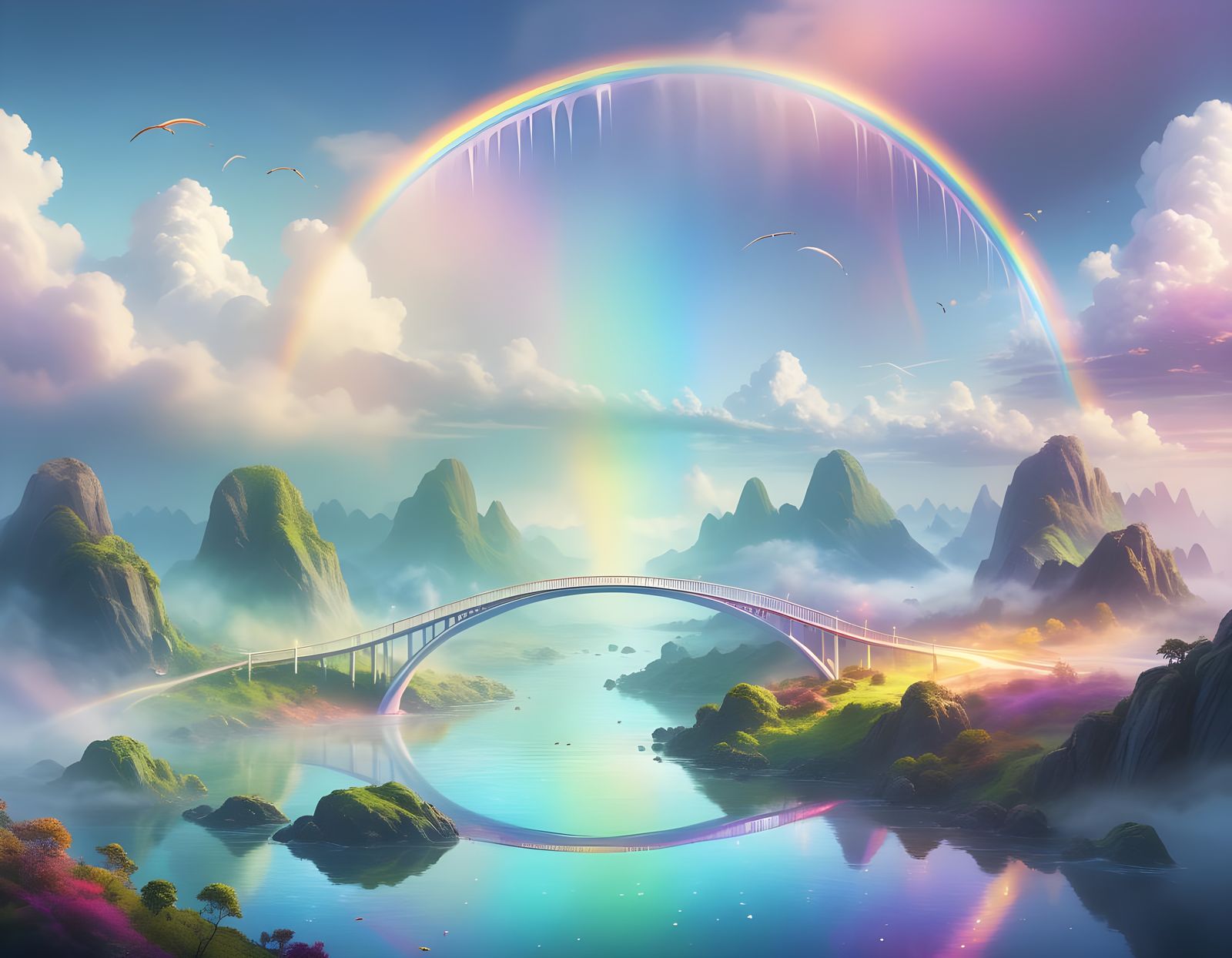 Rainbow bridge , rainbow landscape - Rainbow bridge , rainbo...