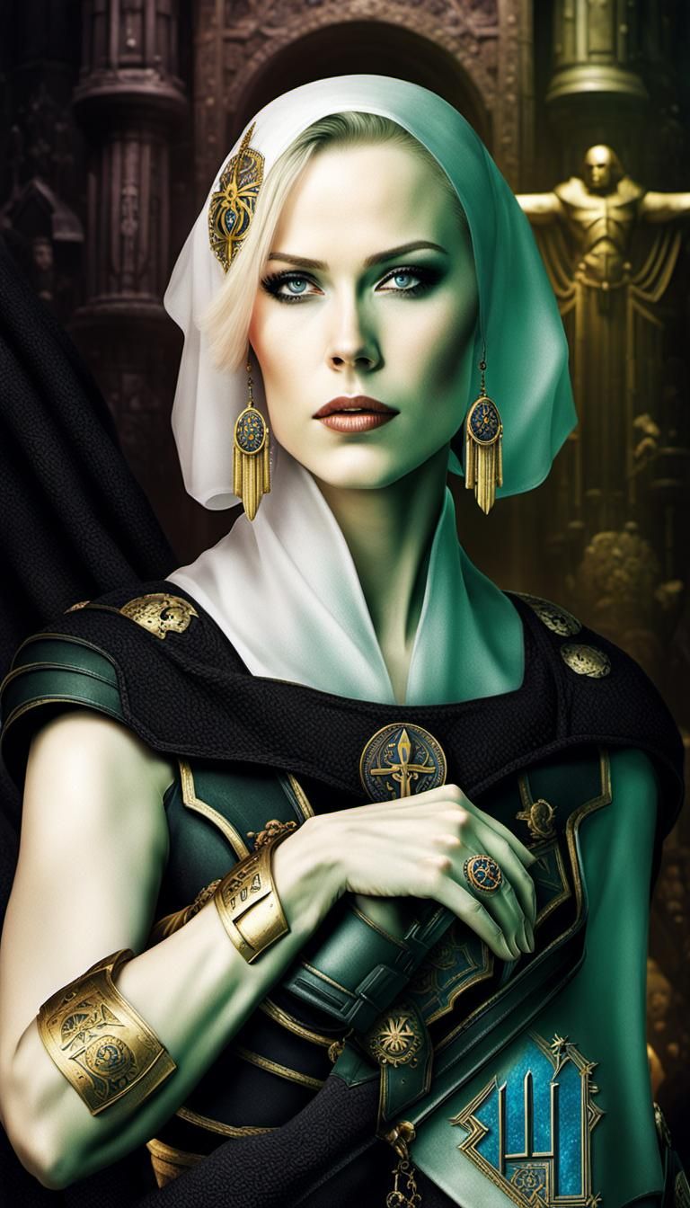 Warhammer 40k, Space Marine, futuristic soldier, beautiful young woman ...