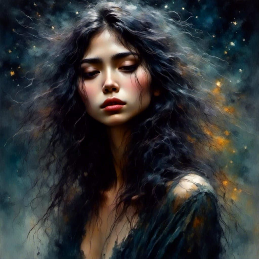 Picta in Tenebris - IV - Surreal Gothic Native American Woma...