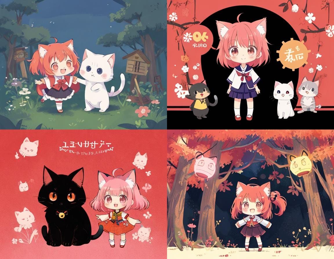 chibi style character full body, front and side at 90. with arms open ...