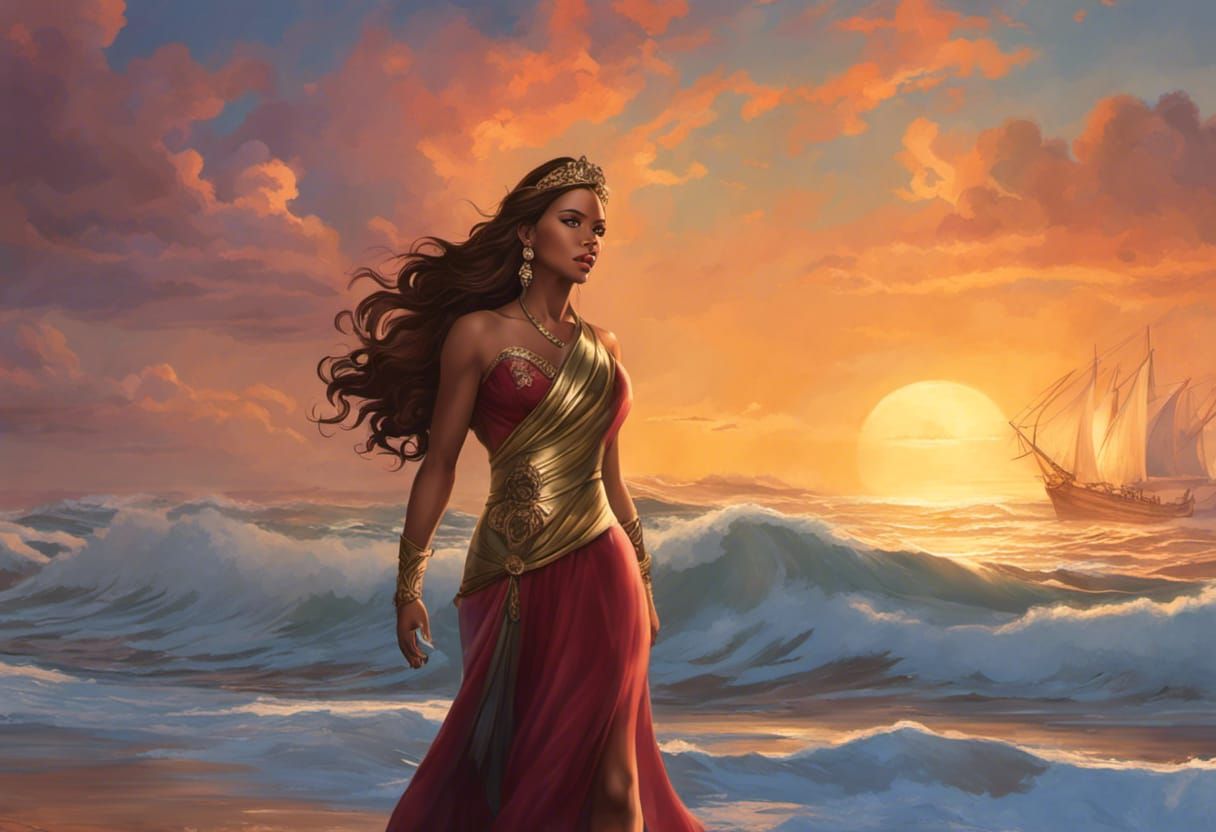 "Goddess of Crashing Ocean Waves and Sunsets"-C34 ....... God Is ...