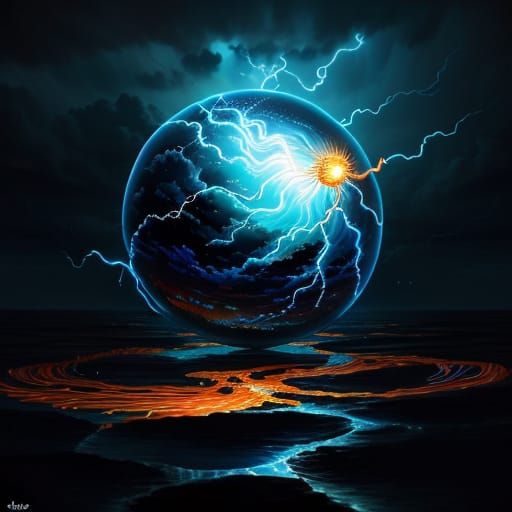 A humanoid ball lightning - Humanoid Ball Lightning in Surre...