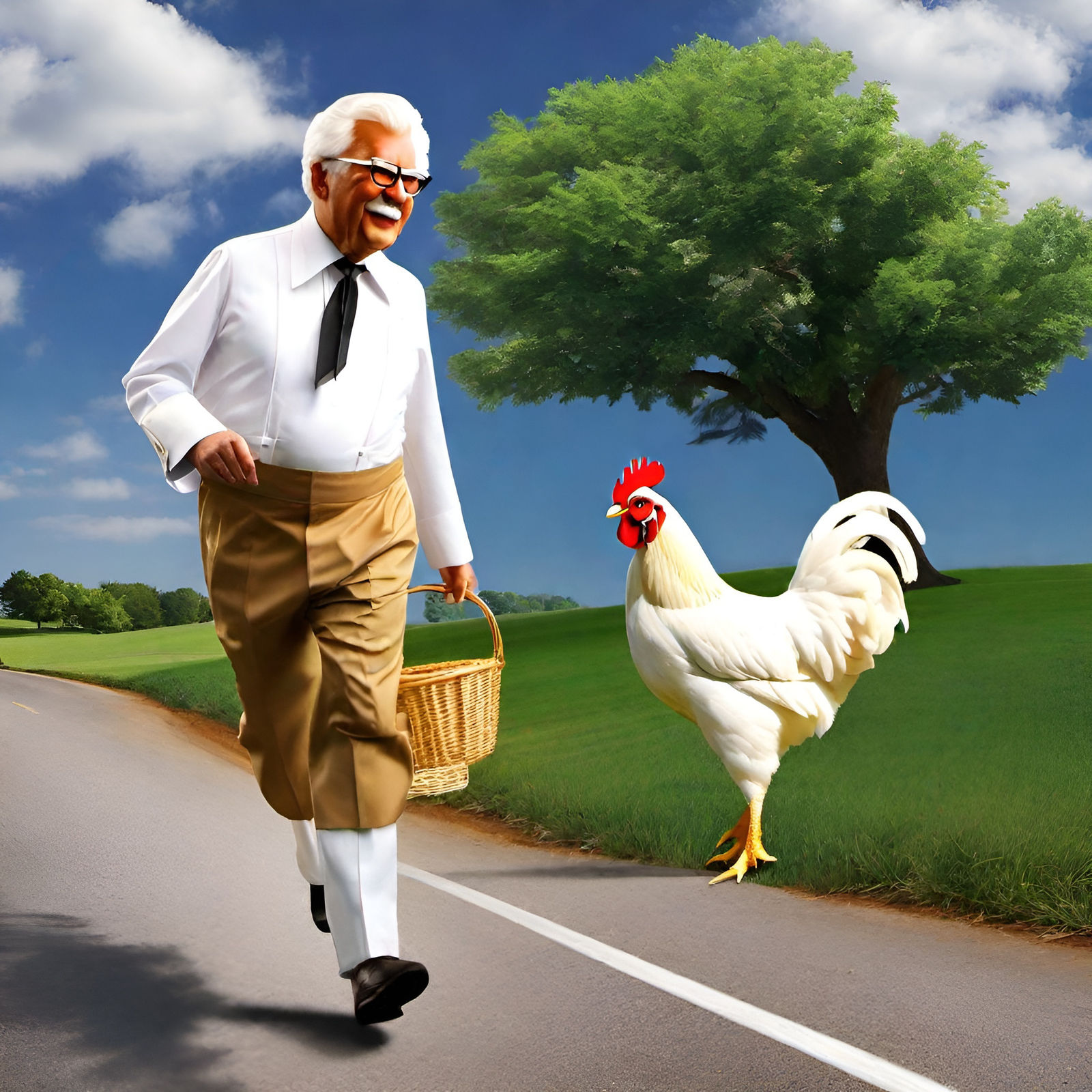 Why Did The Chicken Cross The Road To Get Away From Colonel Sanders
