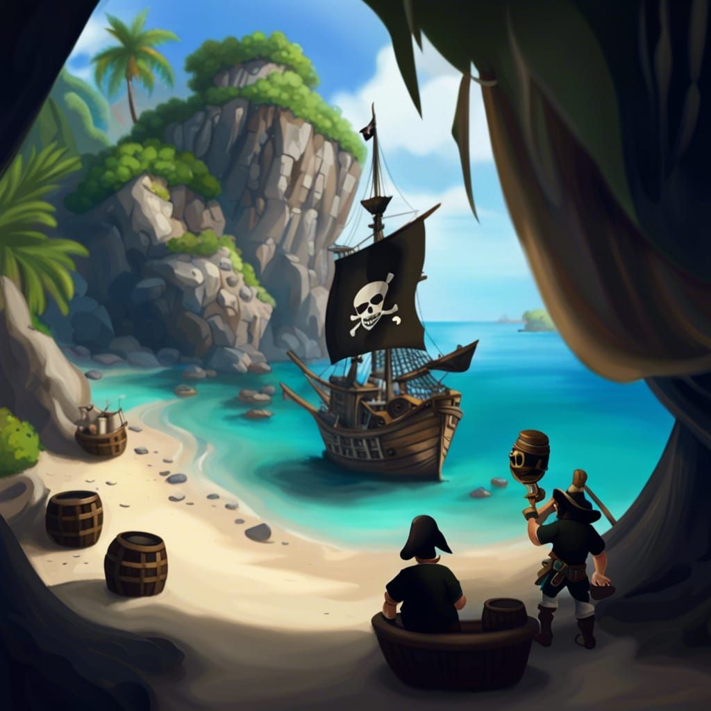 Pirate hideouts🏴‍☠️🌊⚓️ - AI Generated Artwork - NightCafe Creator