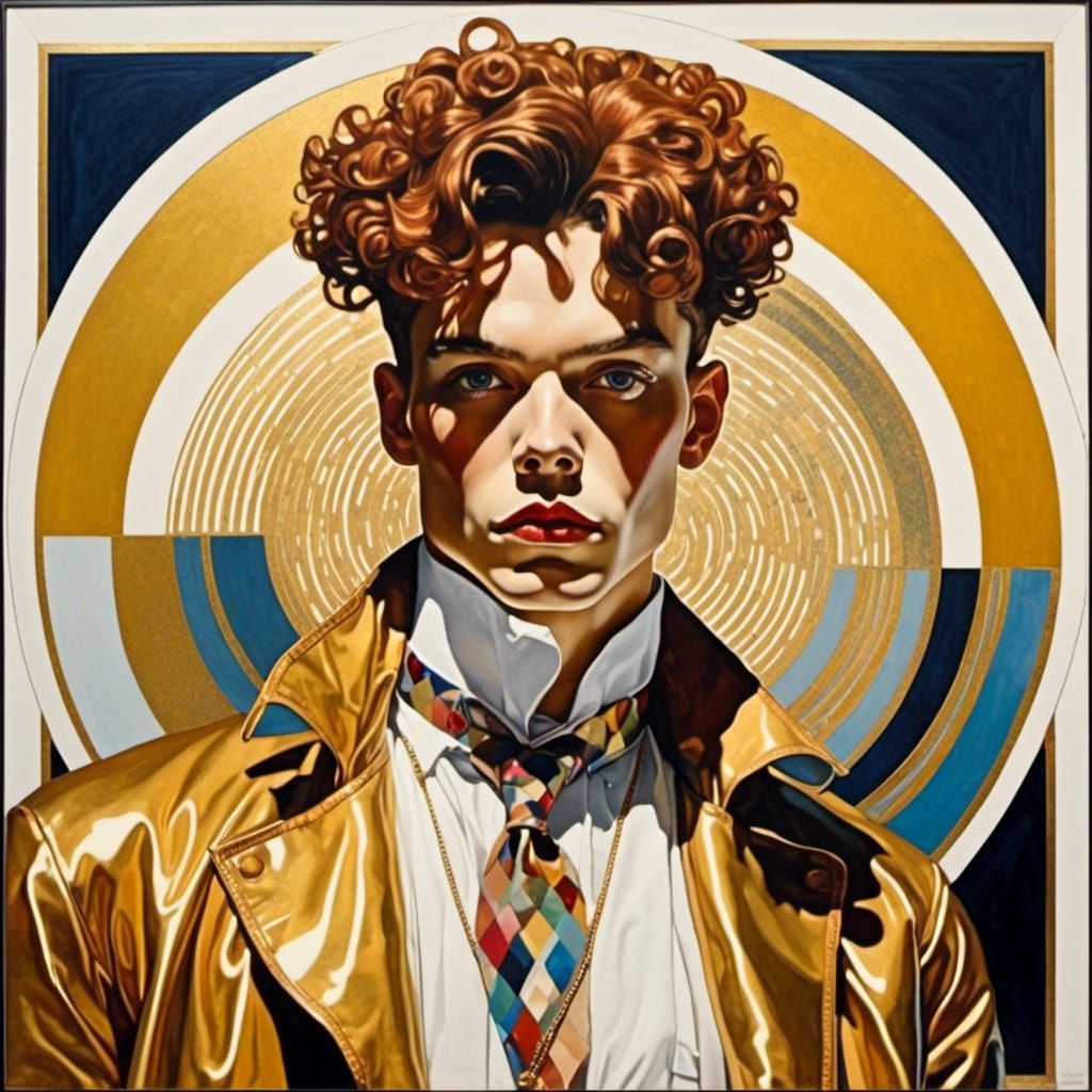 Harlequin Man Man Man curly swirly hair JC Leyendecker altarpiece by ...