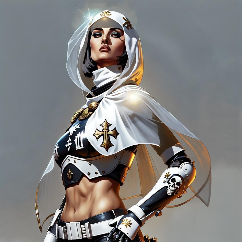 Warhammer 40k, Space Marine, futuristic soldier, beautiful young woman ...