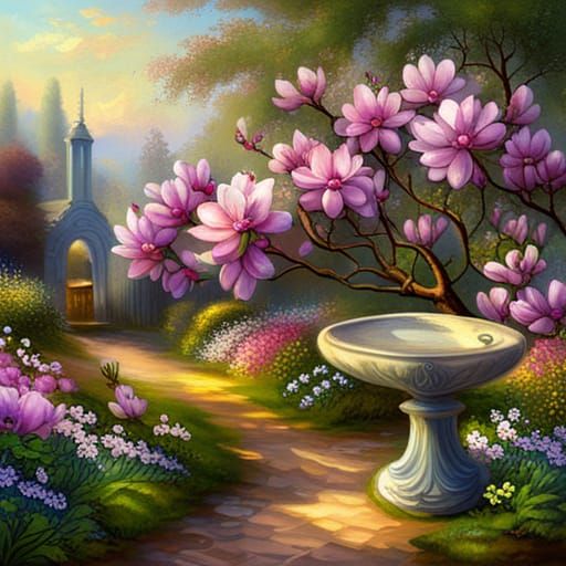 A spring garden - AI Generated Artwork - NightCafe Creator