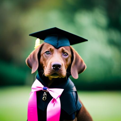 Puppy graduation - AI Generated Artwork - NightCafe Creator