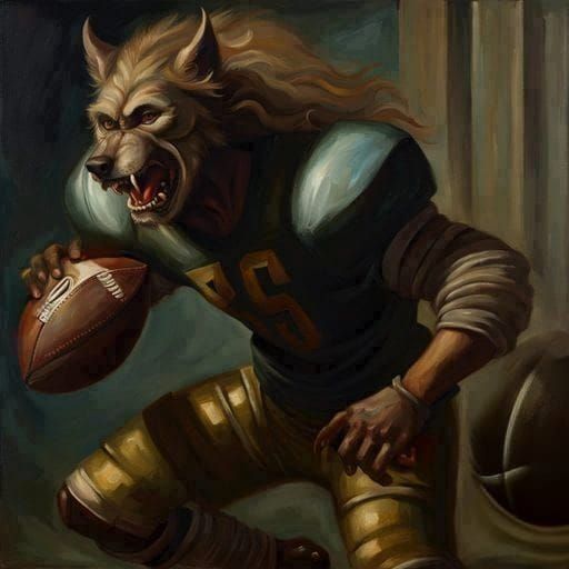 Werewolf Football - AI Generated Artwork - NightCafe Creator