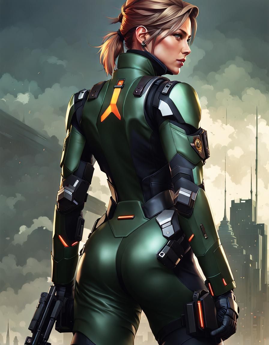 metal gear solid, female spy, tactical suit, full body portrait, 8k ...