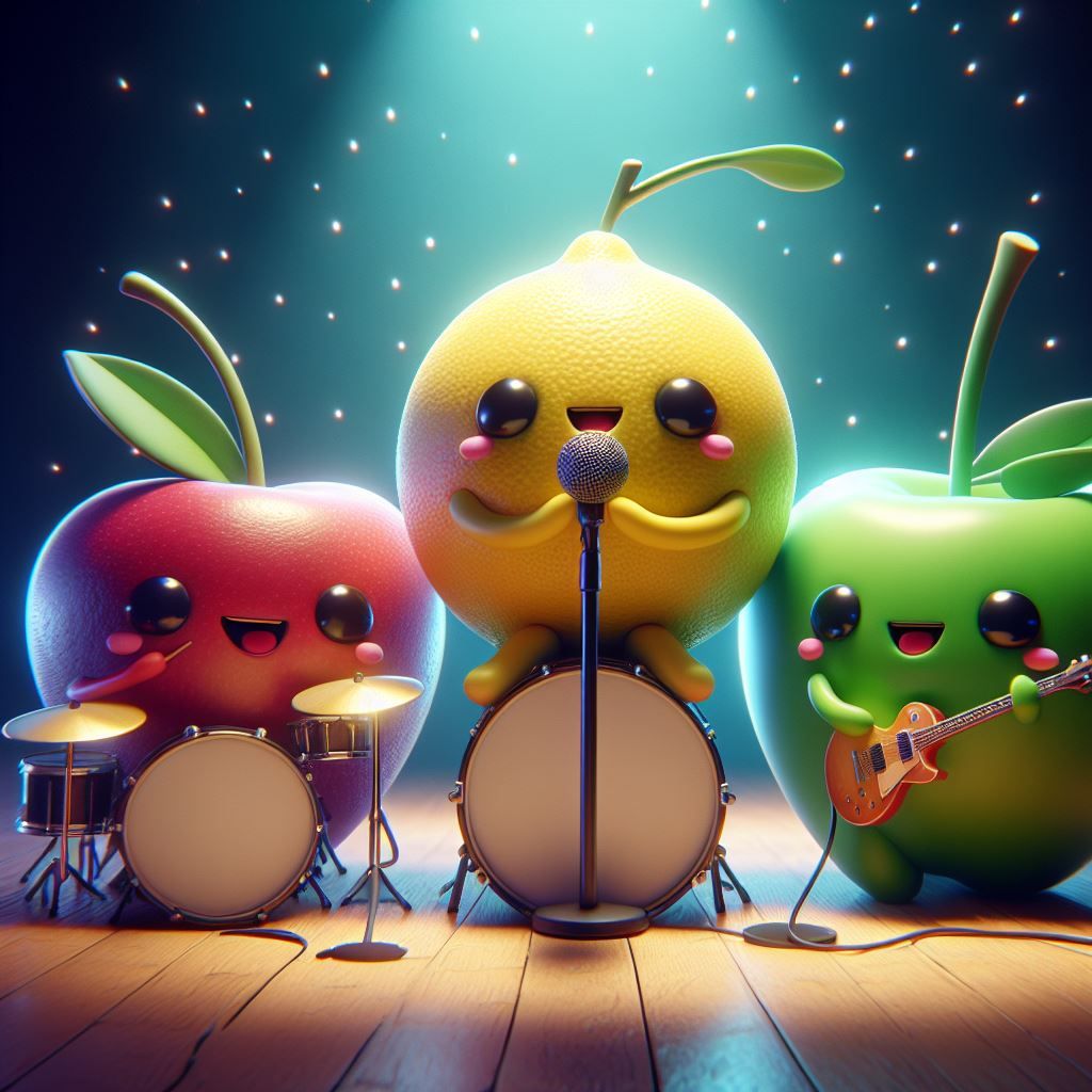 chibi fruit band - AI Generated Artwork - NightCafe Creator
