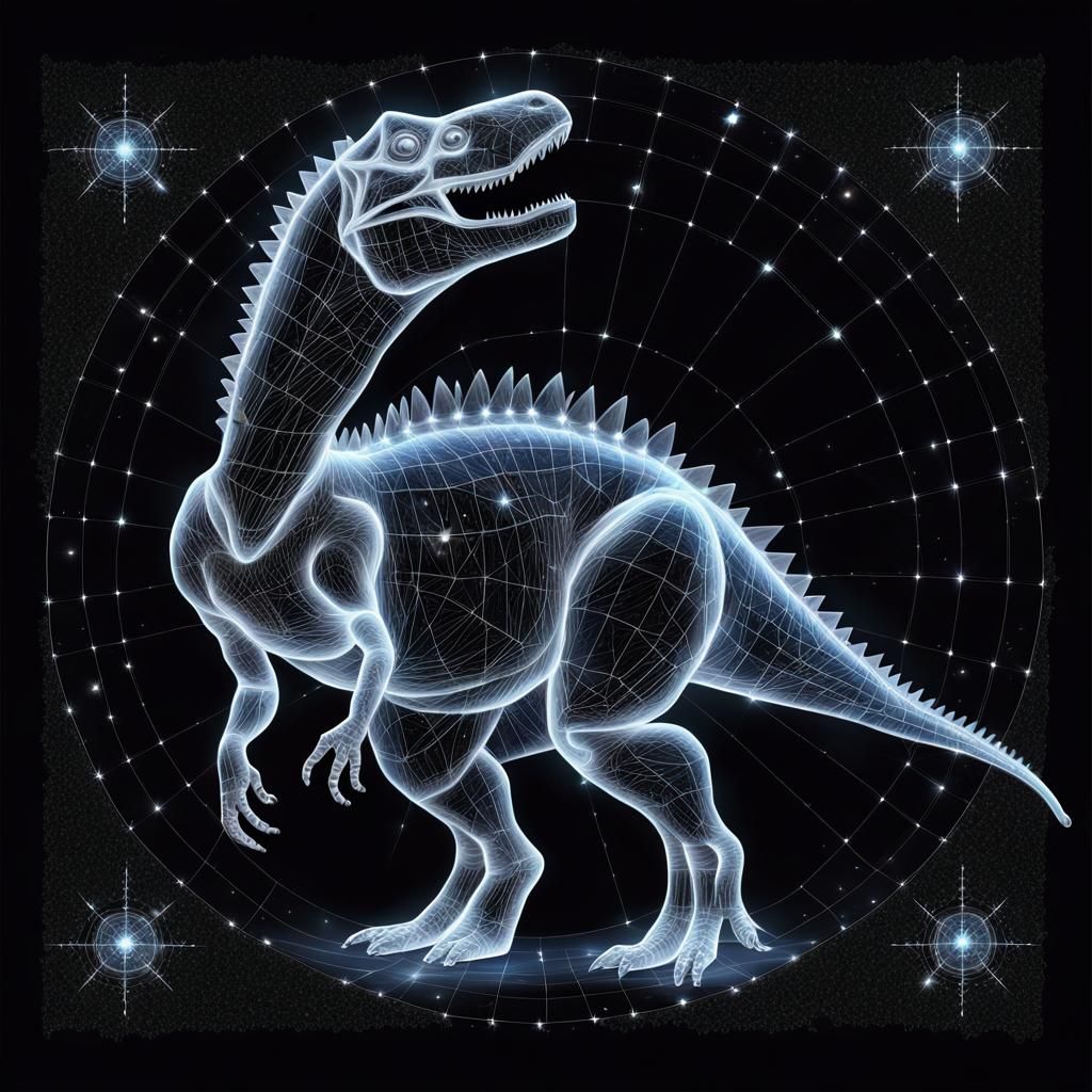 Dinosaur Star constellations map - AI Generated Artwork - NightCafe Creator
