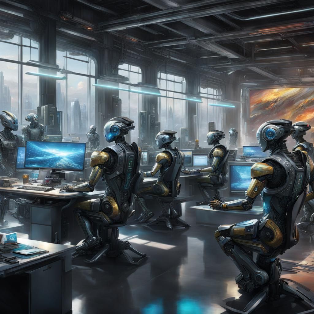The new office workers - AI Generated Artwork - NightCafe Creator