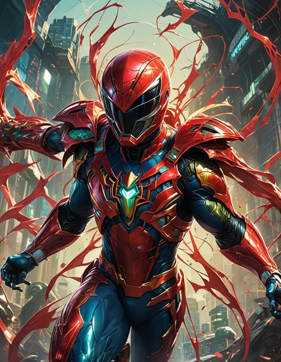 Power Ranger Symbiote Spider-Man - AI Generated Artwork - NightCafe Creator