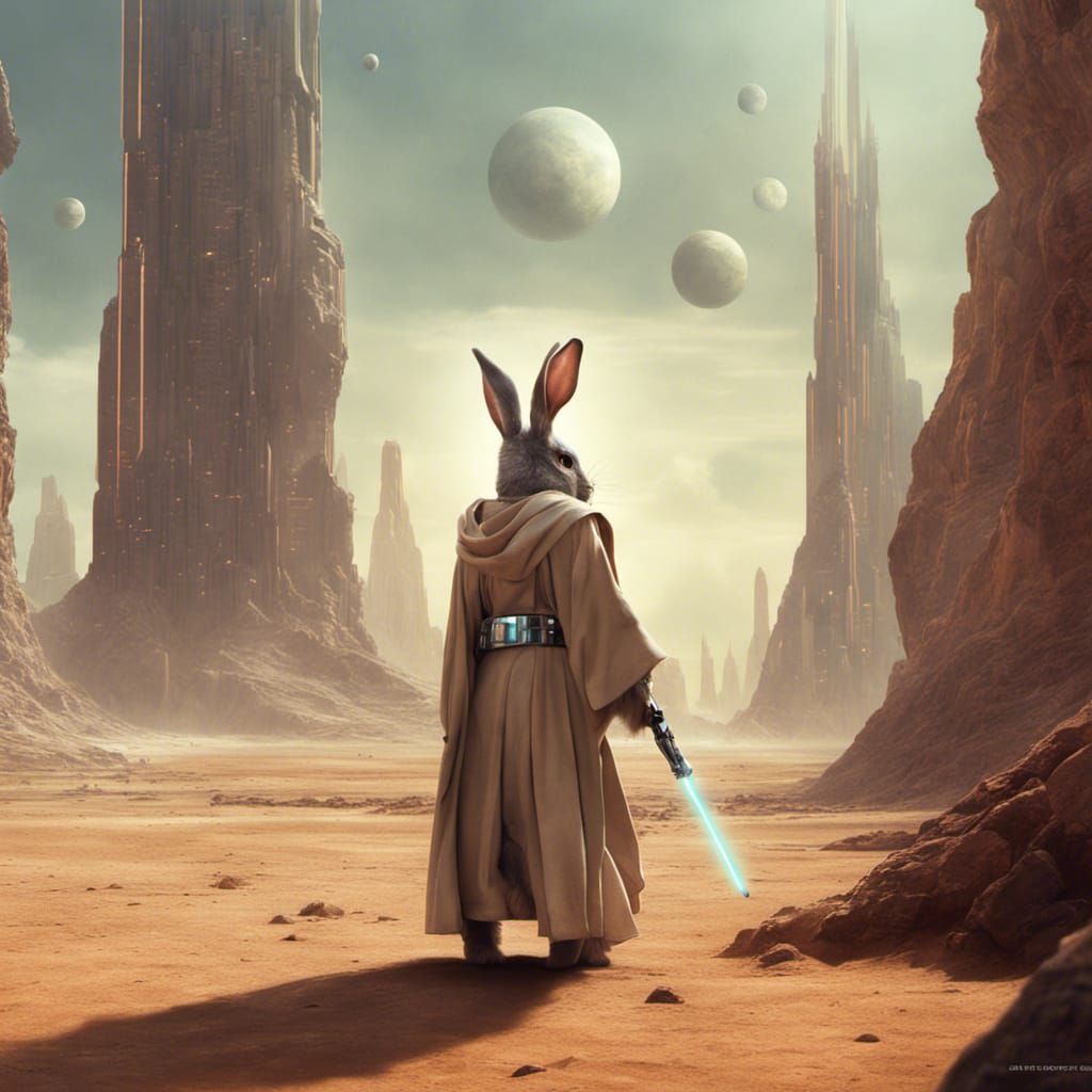 Jedi rabbit, detailed matte painting futurism - AI Generated Artwork ...
