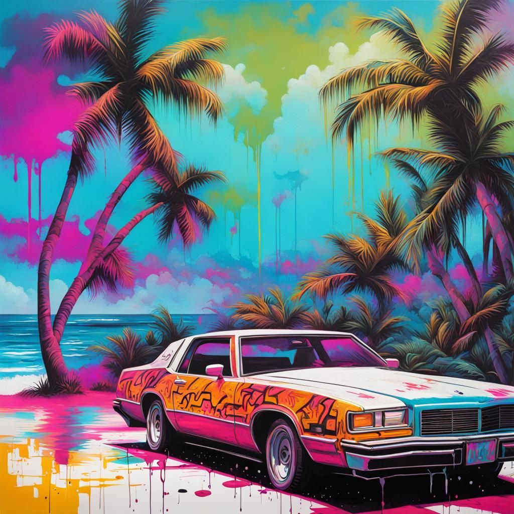 Miami vice Scarface Beach - AI Generated Artwork - NightCafe Creator