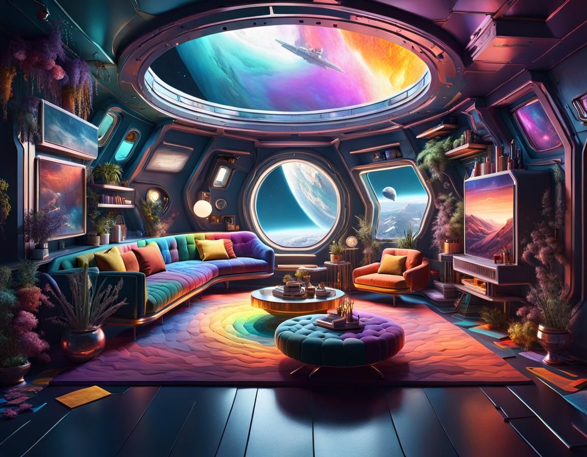 Spaceship Living - AI Generated Artwork - NightCafe Creator