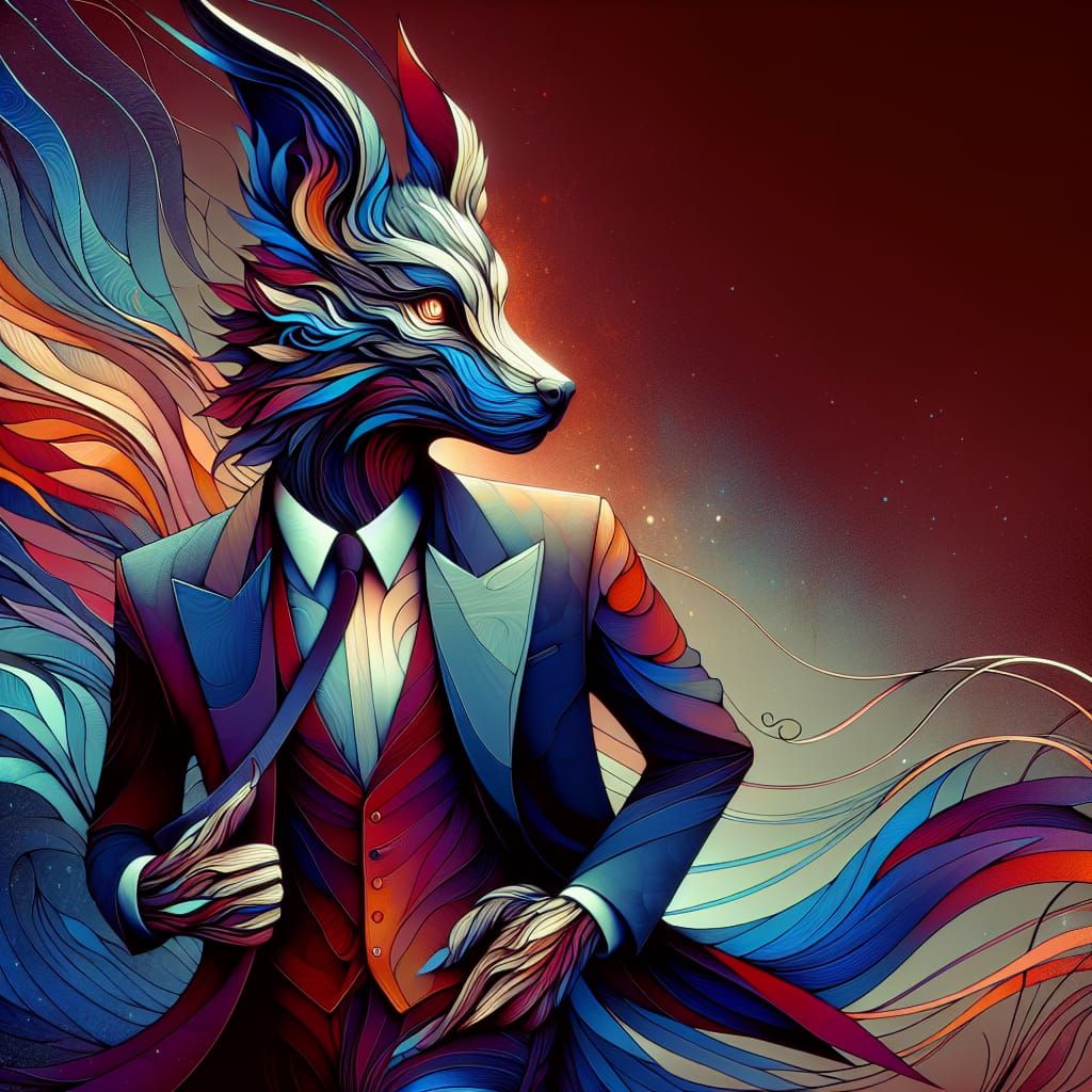 Loona, from the show Helluva Boss, wearing a business suit. - AI ...