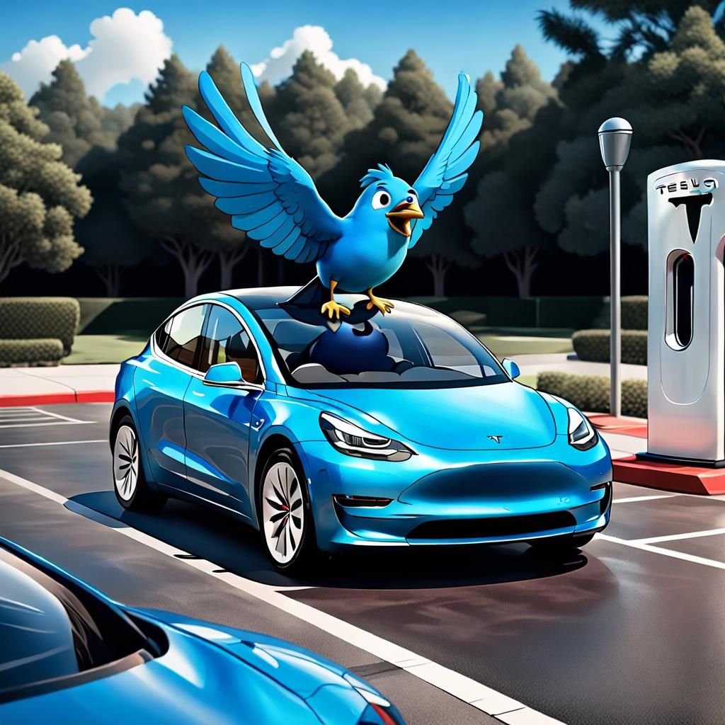 Funny animated cartoon of a blue Twitter bird trying to poop on a ...