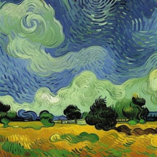 wind in the clouds, by Van Gogh - AI Generated Artwork - NightCafe Creator