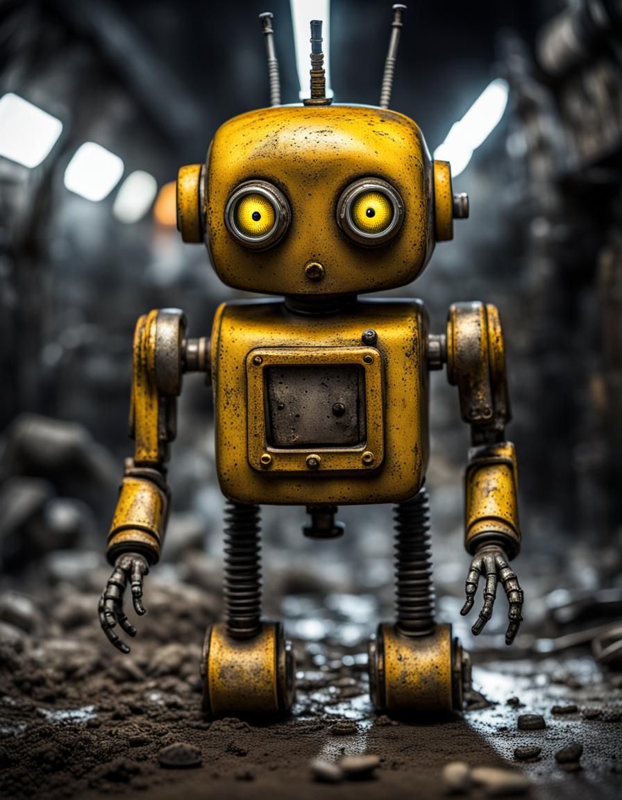 Underground Tired Robots 🤖😴 - AI Generated Artwork - NightCafe Creator
